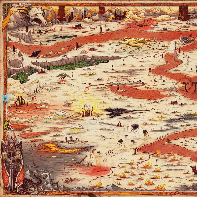 Avernus Map Poster, Exclusive Dungeons & Dragons Art, Kraft Paper Print ...