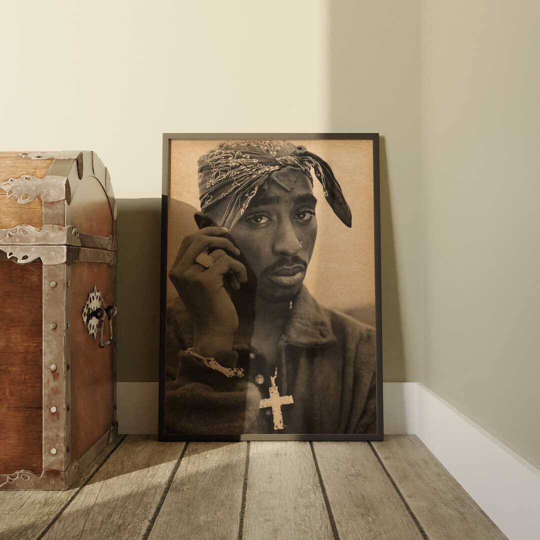 Tupac Shakur Vintage Poster, Music Wall Art, Kraft Paper Print, Home ...