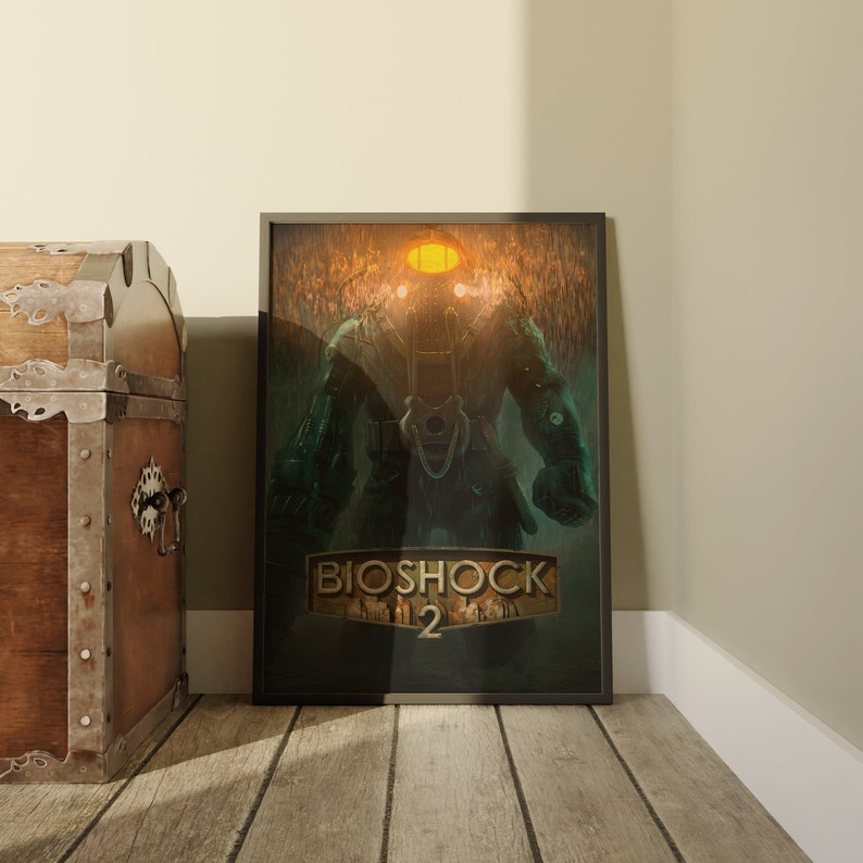 Bioshock 2 Retro Poster, Video Game Wall Art, Kraft Paper Print, Gaming ...