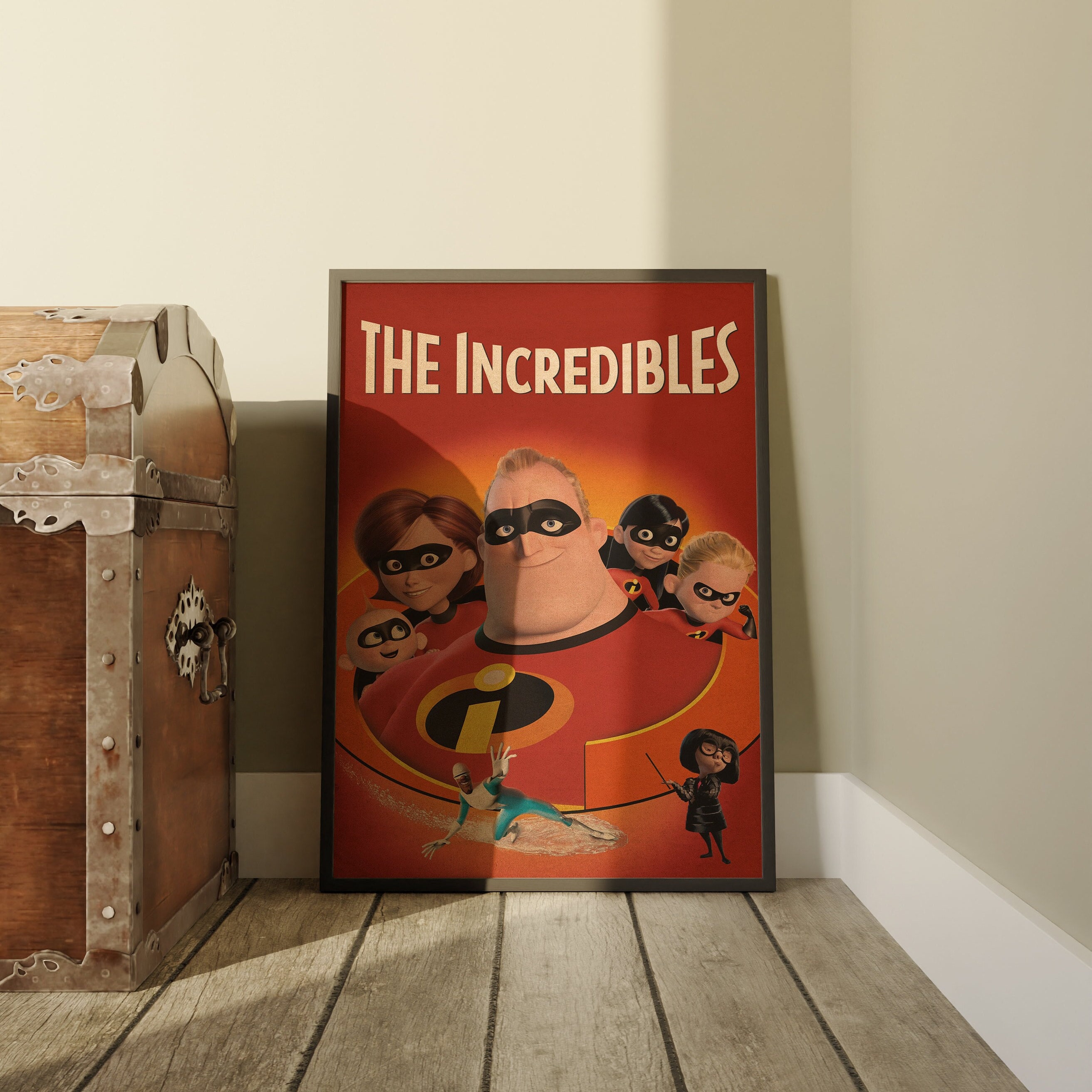 The Incredibles Movie Poster Kraft Paper Print, Classic Pixar Superhero ...