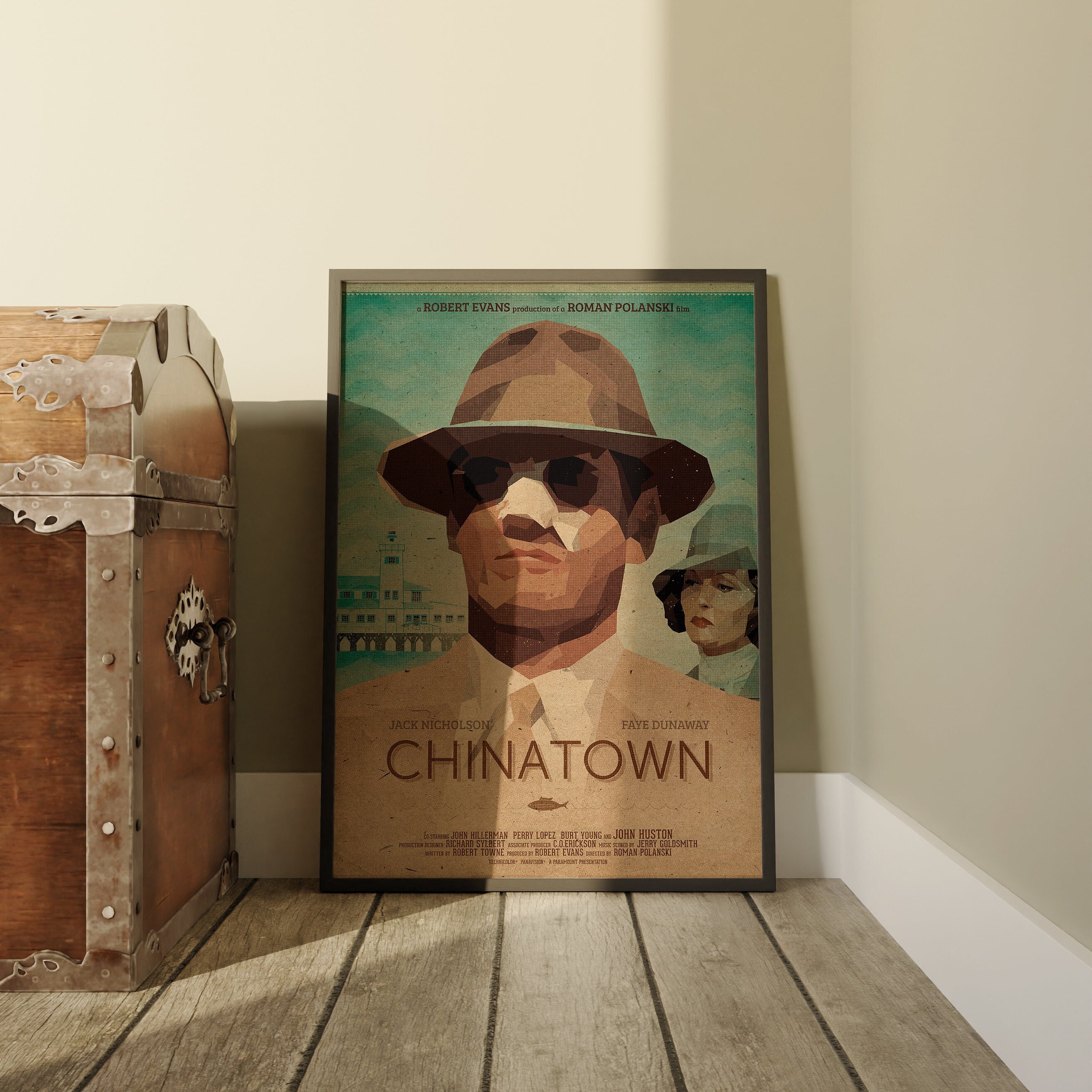 Chinatown Movie Poster Classic Film Noir Art Print on Kraft Paper, Jack ...