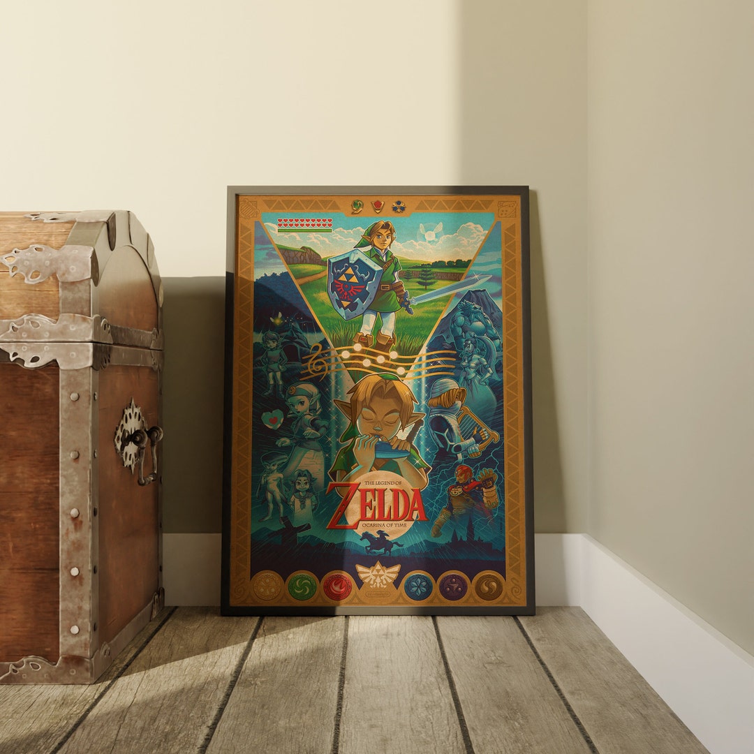 The Legend of Zelda Poster - Artistic Kraft Paper Print - Retro Video ...