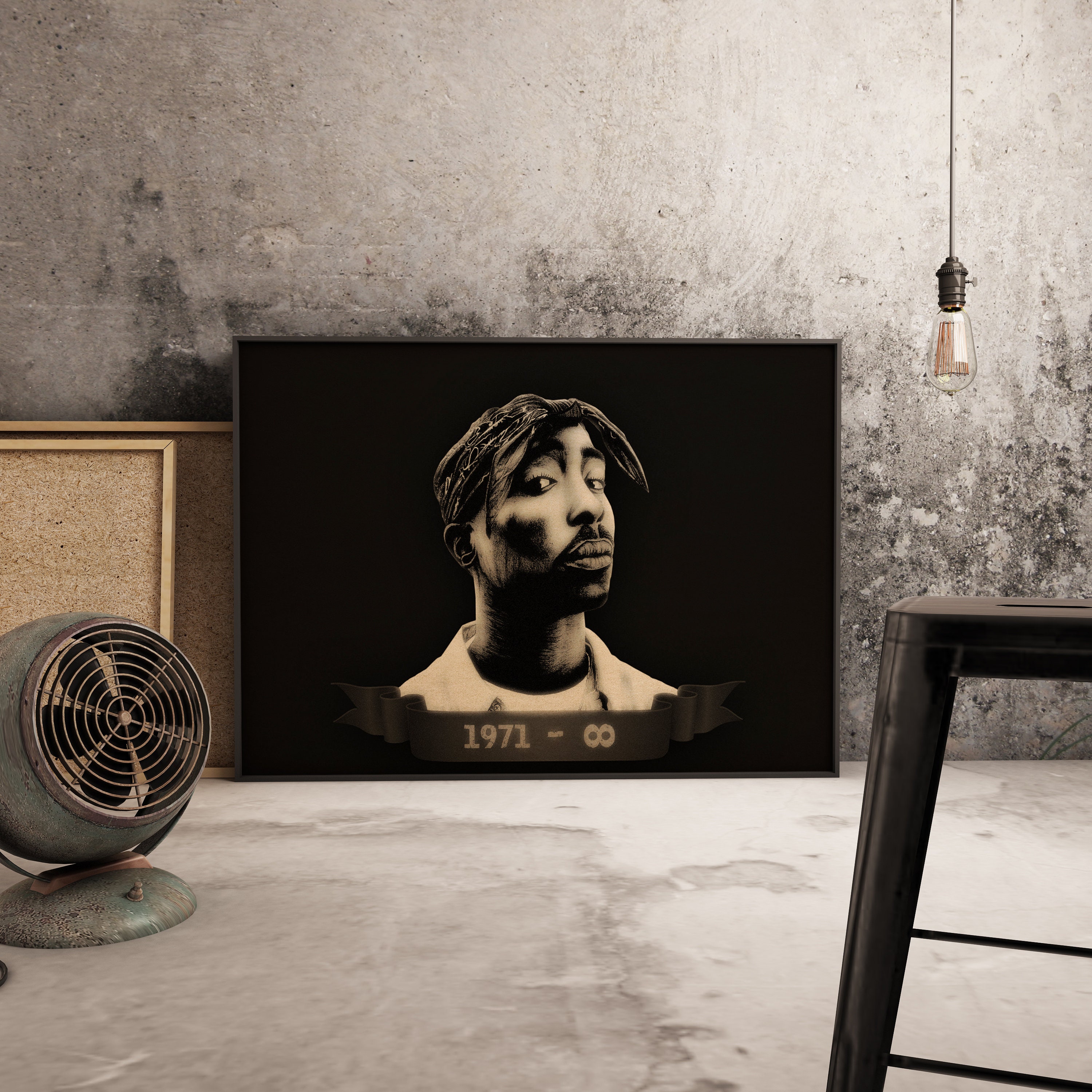 Tupac Shakur Vintage Poster, Music Wall Art, Kraft Paper Print, Home ...