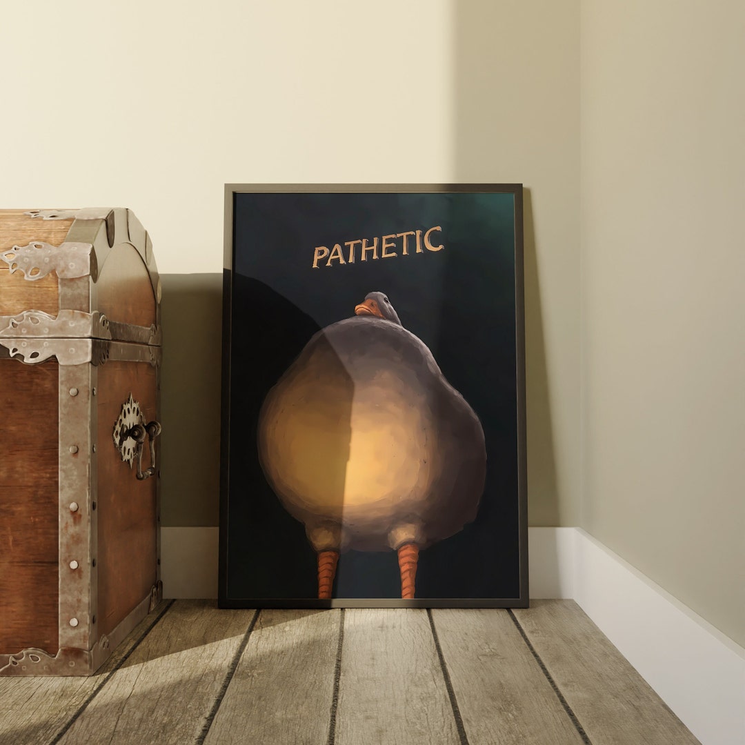 Pathetic Duck Poster - Quirky Animal Art Print, Funny Duck Wall Art ...