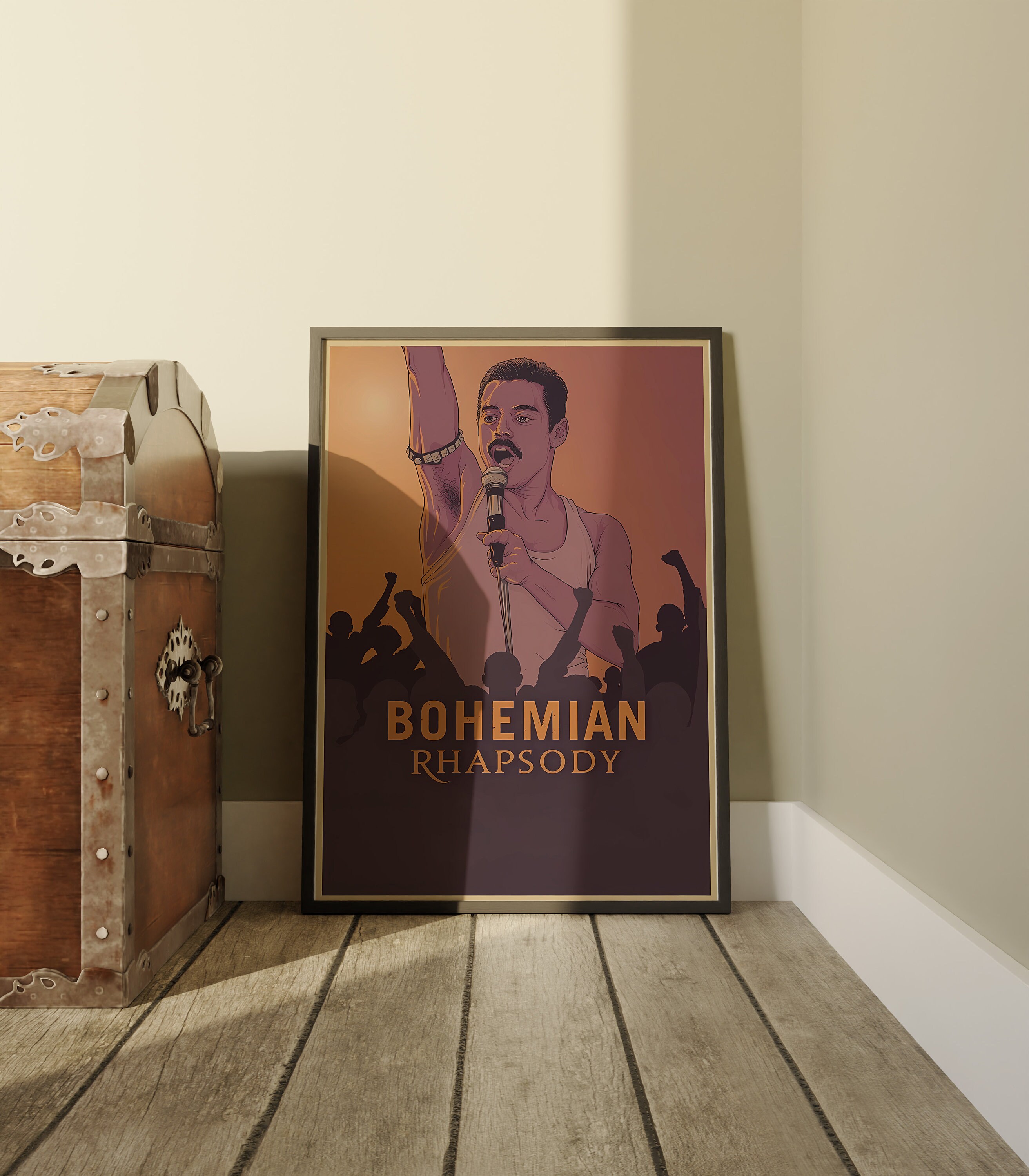 Bohemian Rhapsody Poster, Freddie Mercury Wall Art, Kraft Paper Print ...