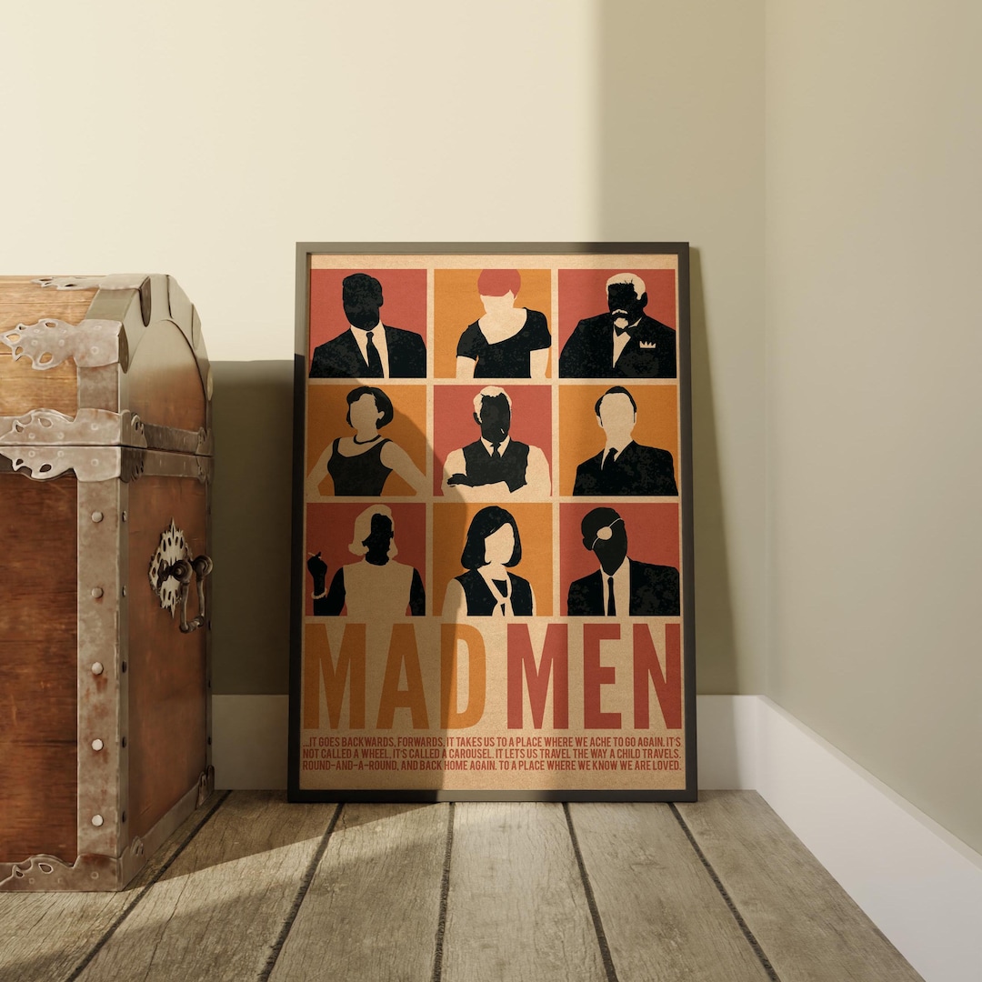 Mad Men Poster, Retro Style Wall Art for TV Series Fans, Kraft Paper ...