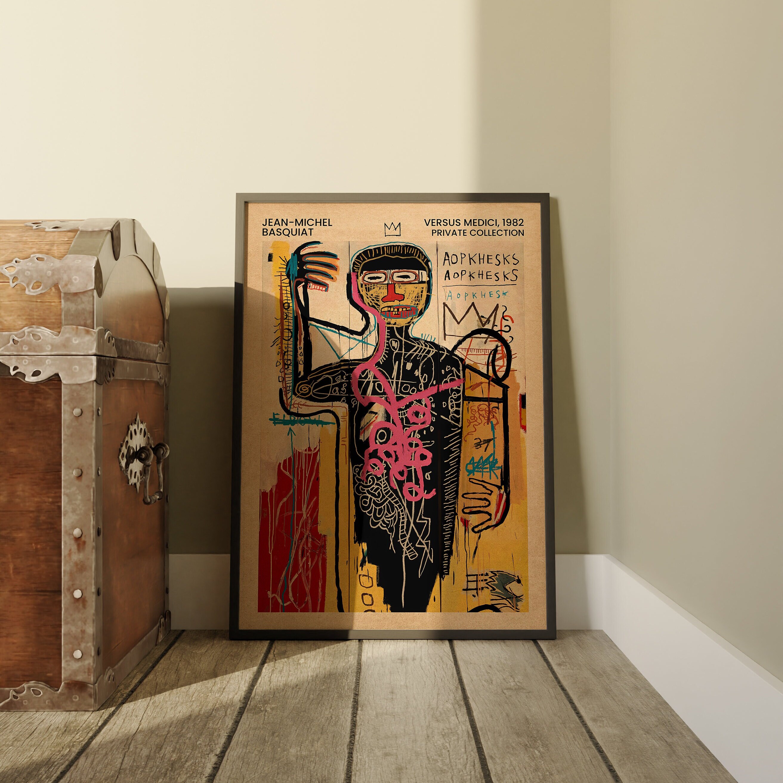 Jean Michel Basquiat Poster, Vintage Kraft Paper Print, Retro Wall ...