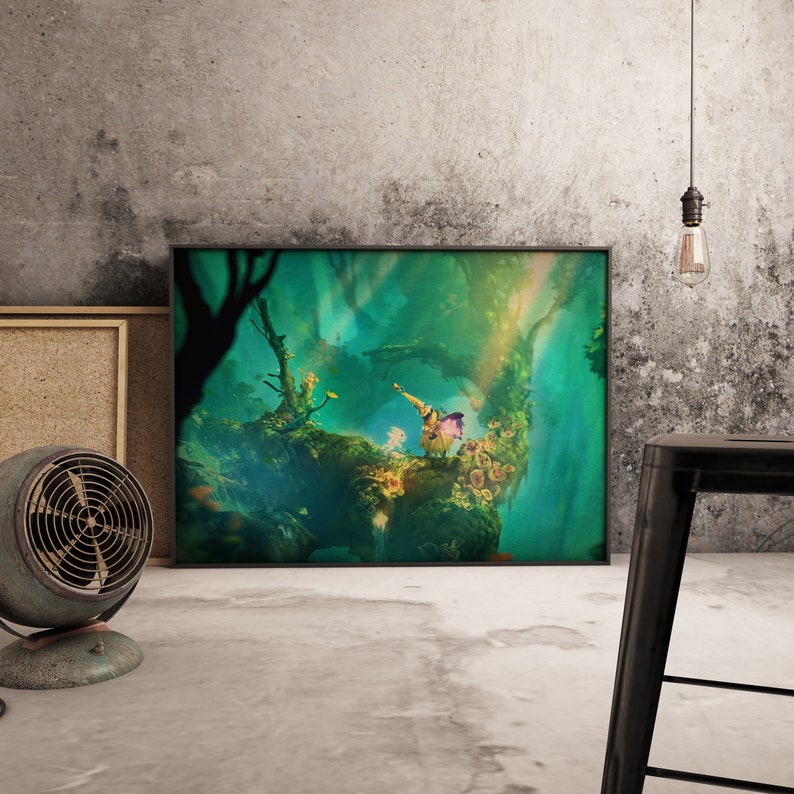 Ori Poster, Blind Forest Wall Art, Kraft Paper Print, Gaming Room Decor ...