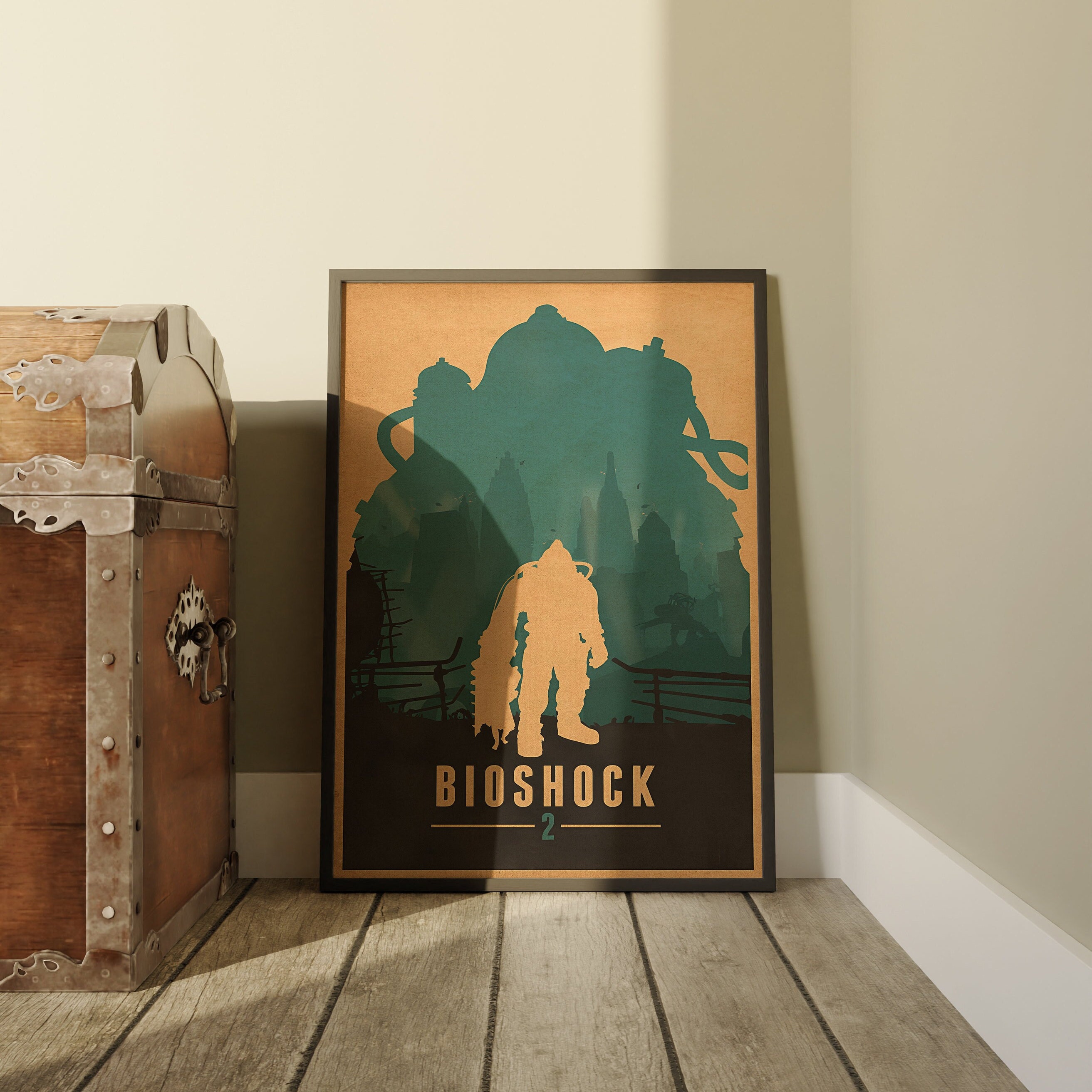 Bioshock 2 Retro Poster, Video Game Wall Art, Kraft Paper Print, Gaming ...