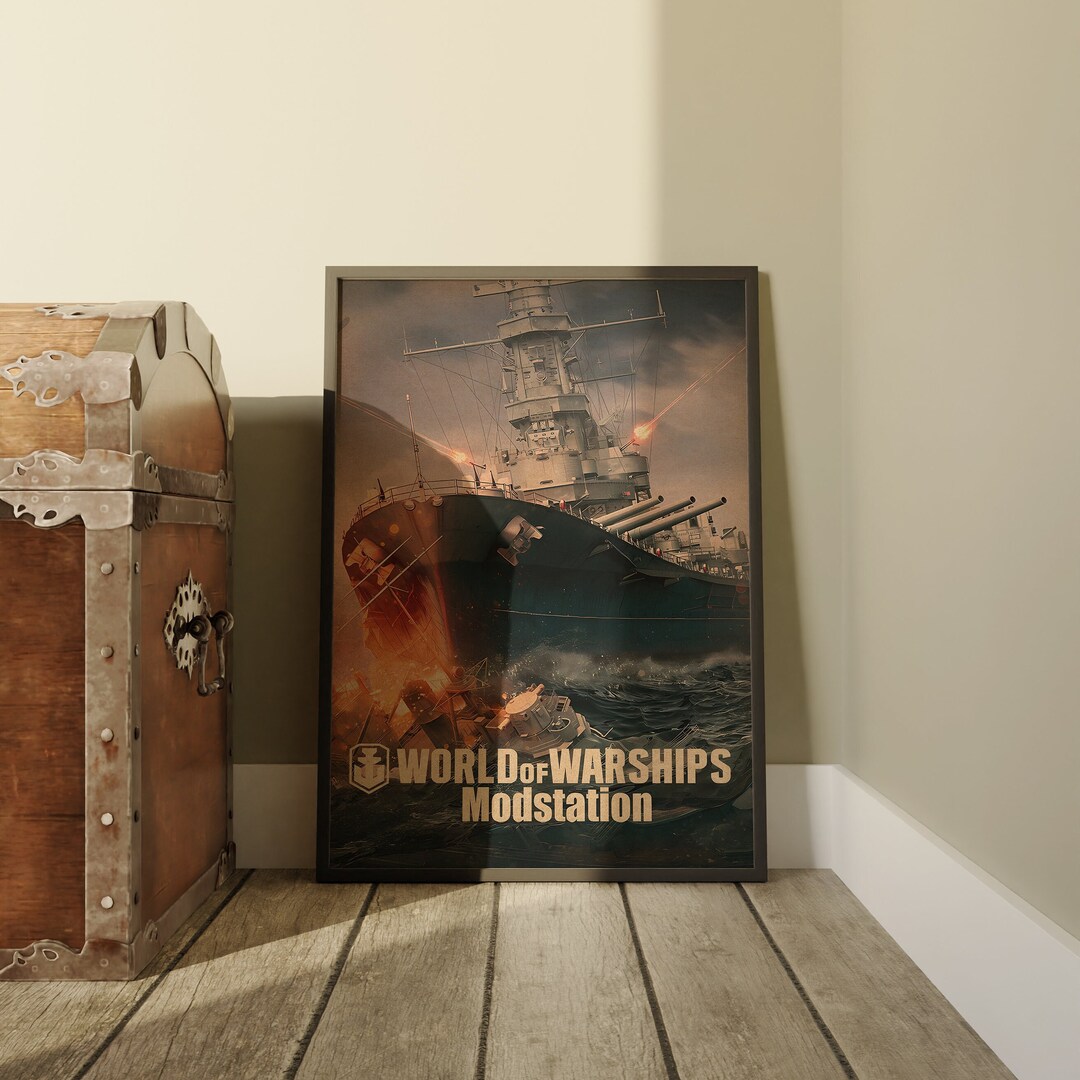 World of Warships Poster, Epic Naval Battles Wall Art, Retro Home Decor ...