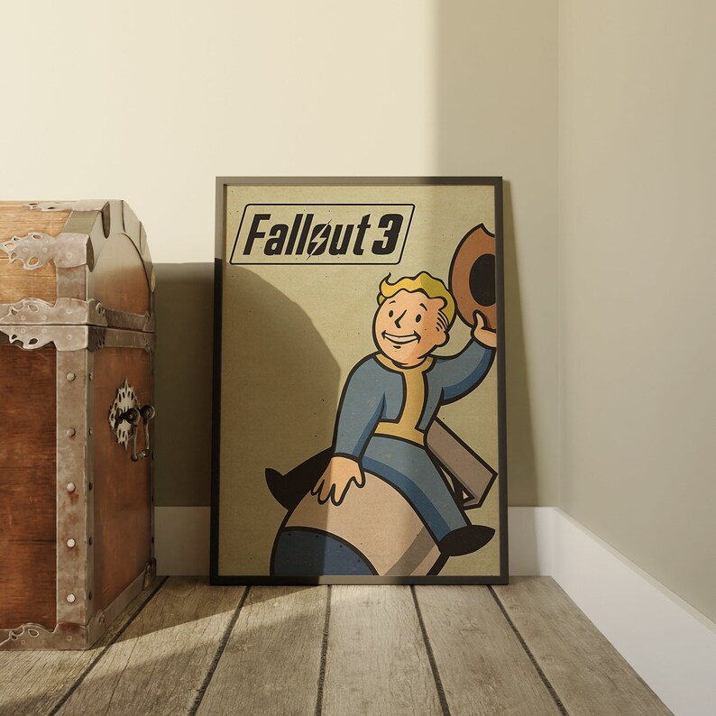 Fallout 3 Game Poster, Nuka Cola Wall Art, Kraft Paper Print, Retro ...