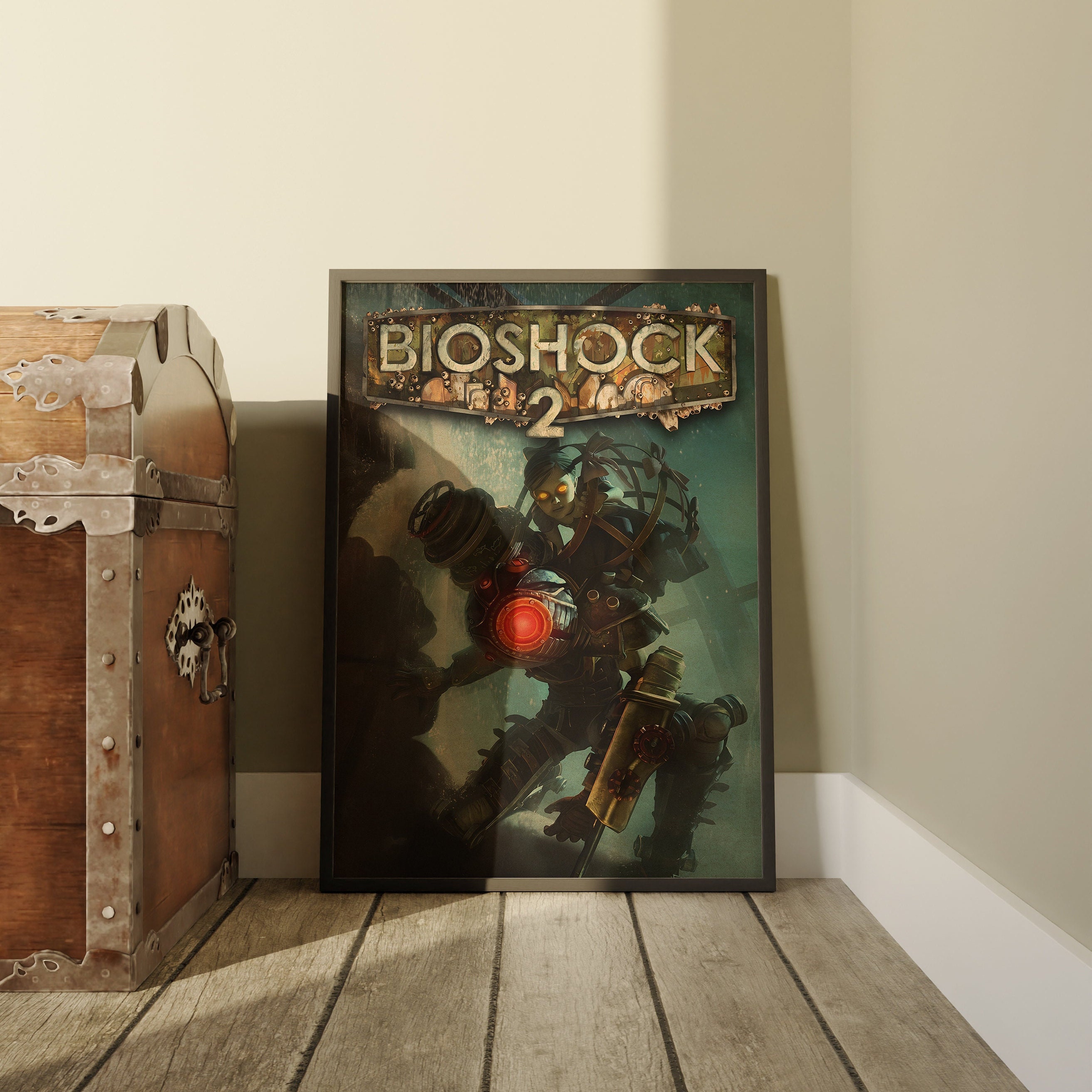 Bioshock 2 Retro Poster, Video Game Wall Art, Kraft Paper Print, Gaming ...