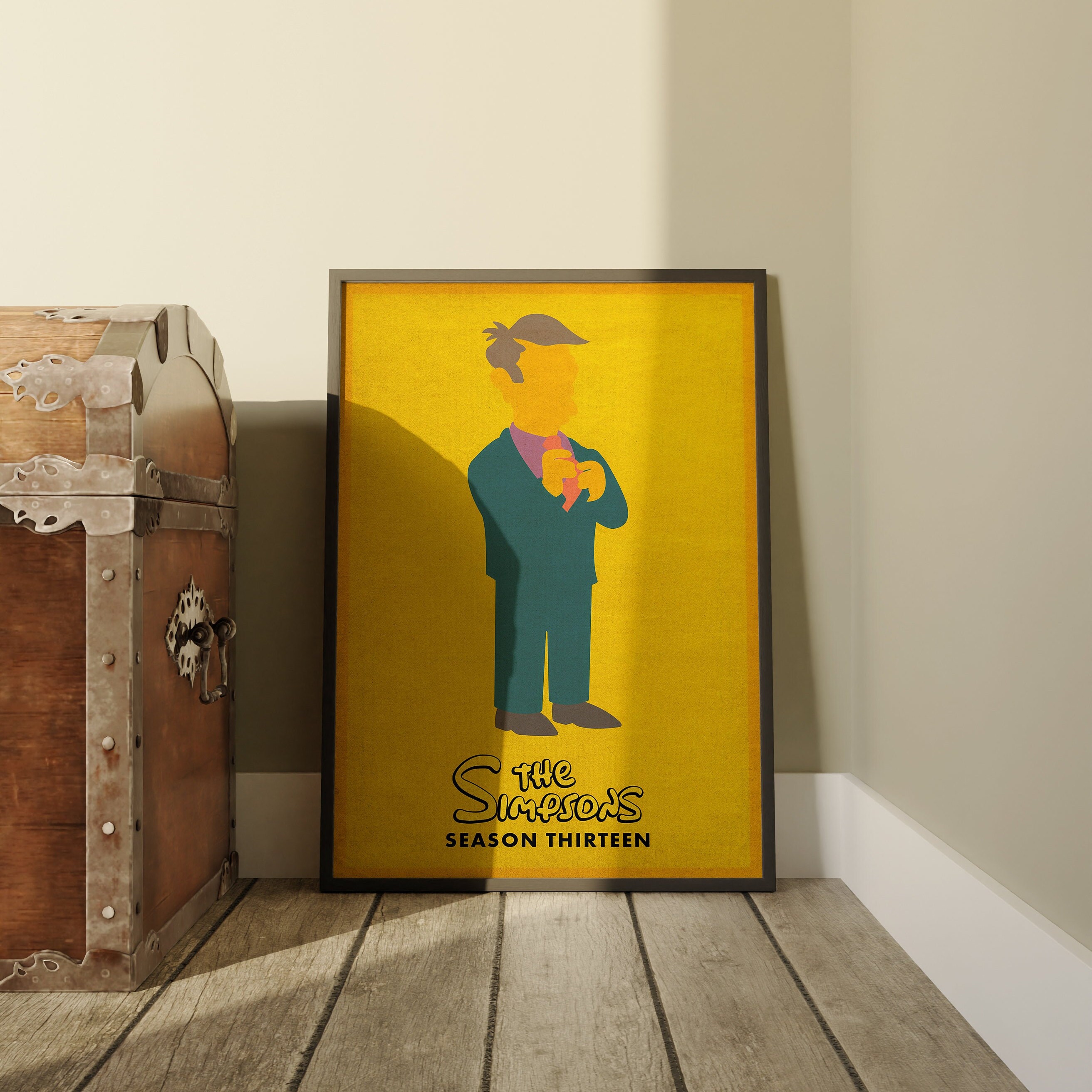The Simpsons Family Poster, Classic Cartoon Print on Kraft Paper ...