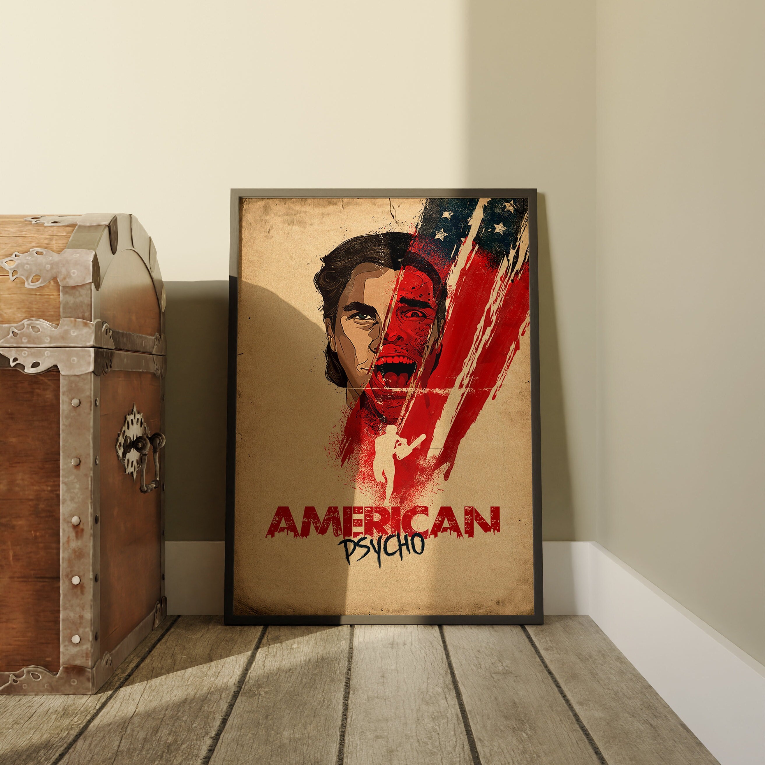 American Psycho Movie Poster Minimalist Film Art Print, Patrick Bateman ...