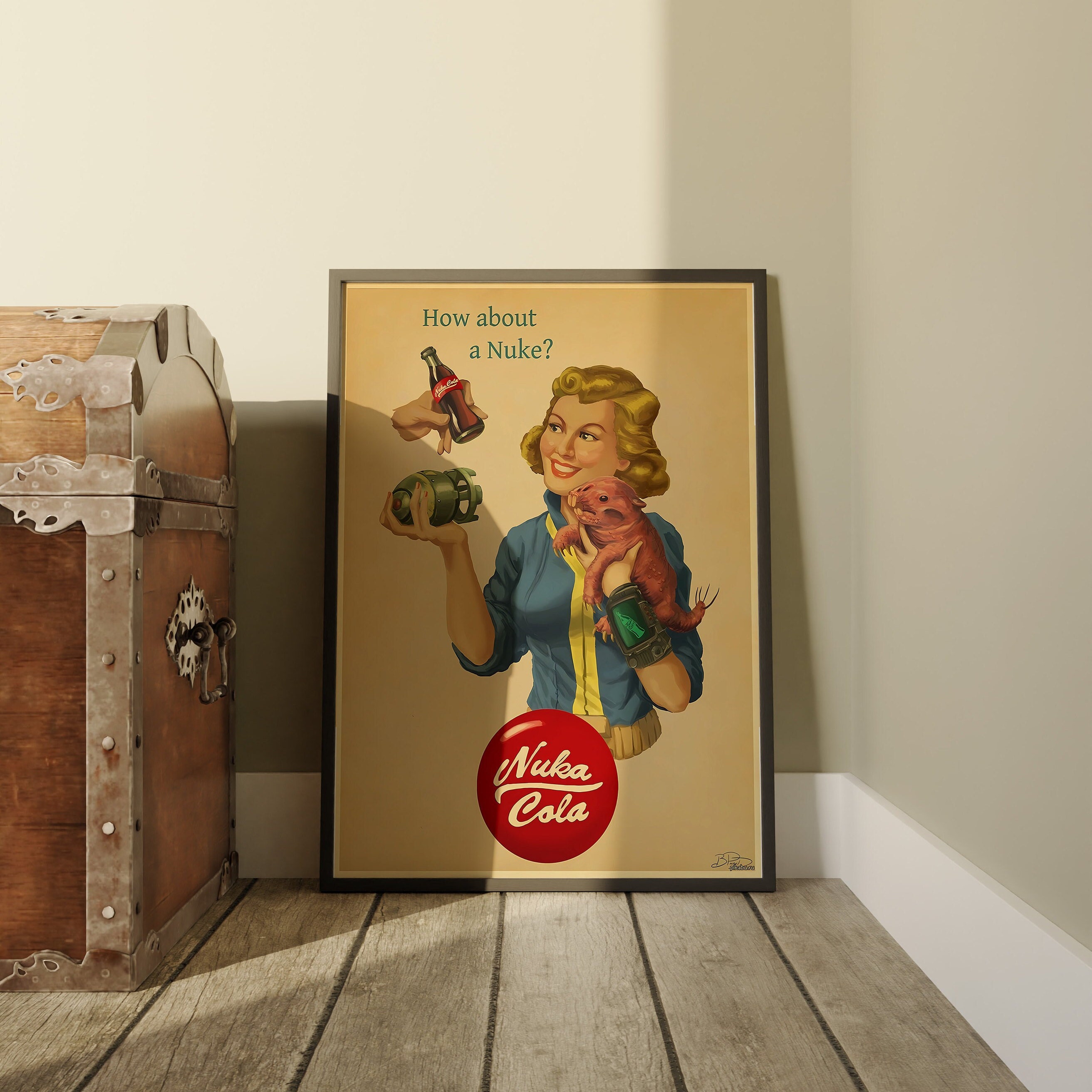 Fallout 4 Game Poster, Sci-fi Wall Art, Kraft Paper Print, Gaming Room ...