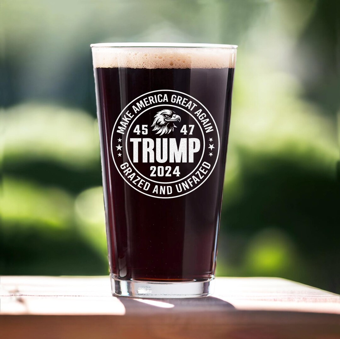 Engraved Donald Trump Beer Glass Gifts, Etched Pint Glass for ...