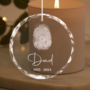 Custom Fingerprint Memorial Ornament, in Loving Memory Gift ...