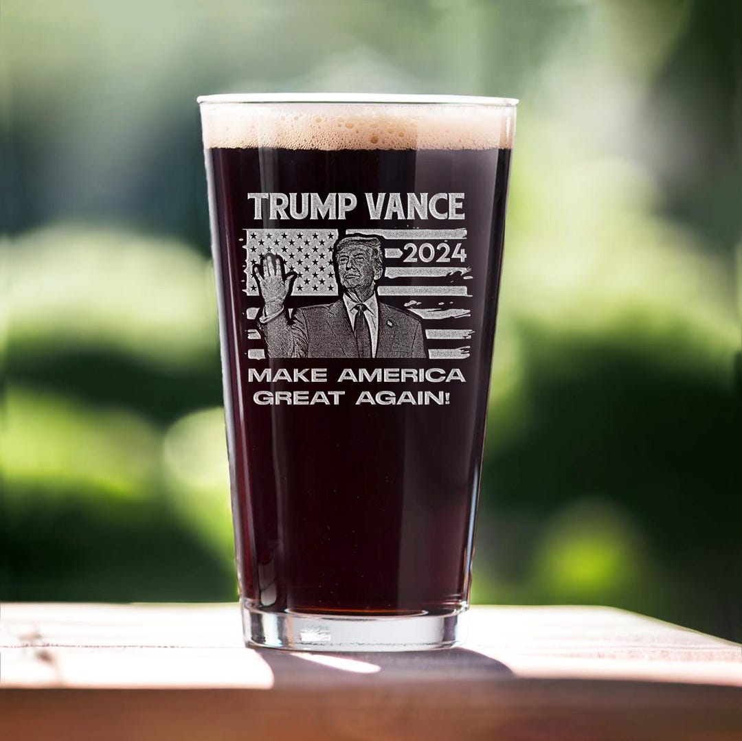 Engraved Trump Vance Pint Glass, 45 47 Trump Gifts, Trump for President ...