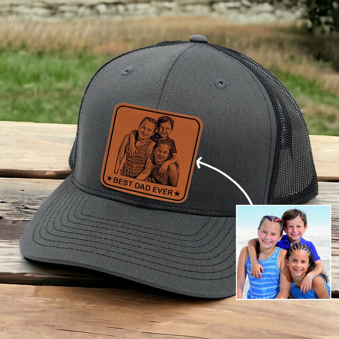 Personalized Best Dad Ever Trucker Hat Engraved With Photo - Custom ...