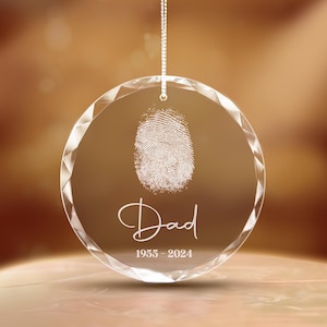 Custom Fingerprint Memorial Ornament, in Loving Memory Gift ...