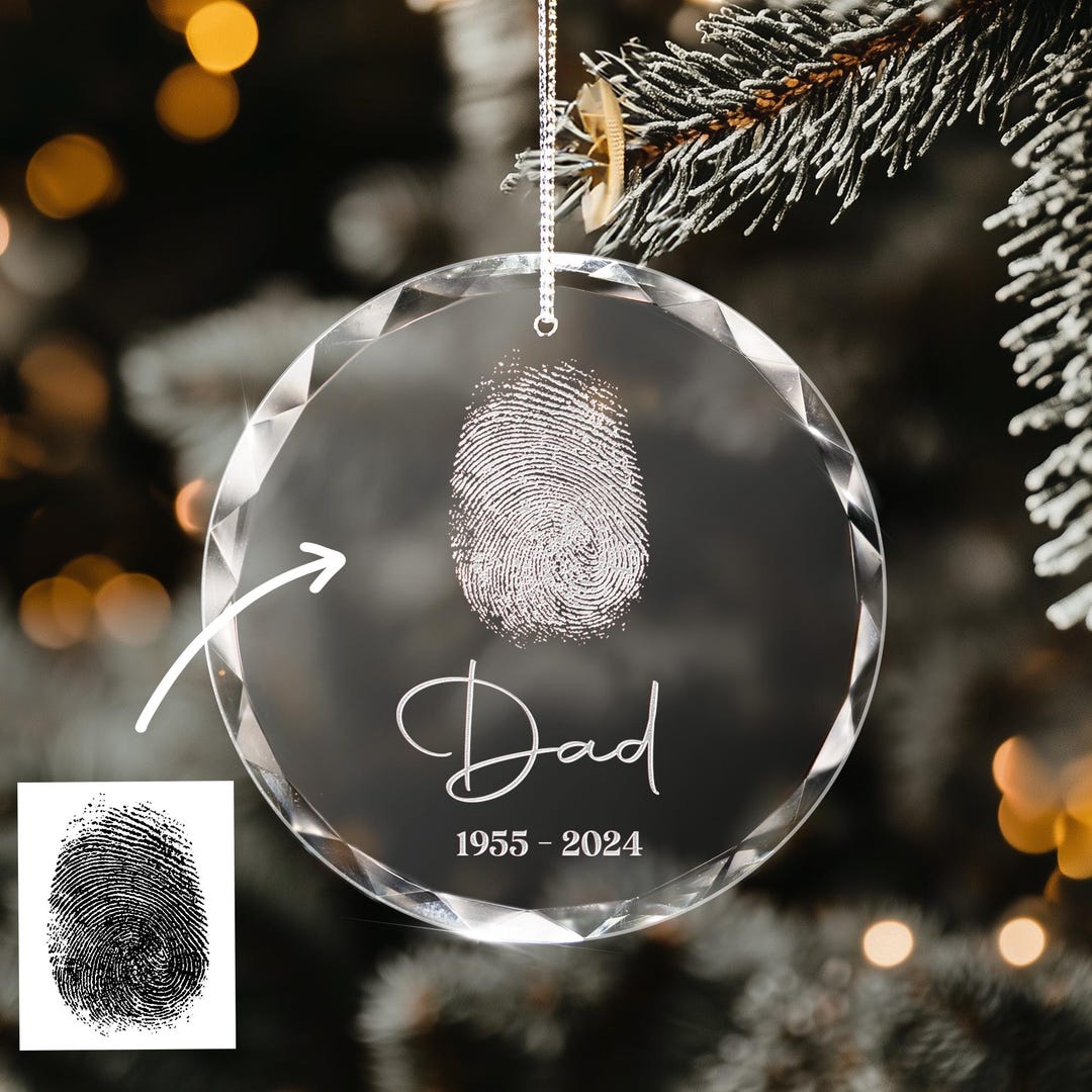 Custom Fingerprint Memorial Ornament, in Loving Memory Gift ...