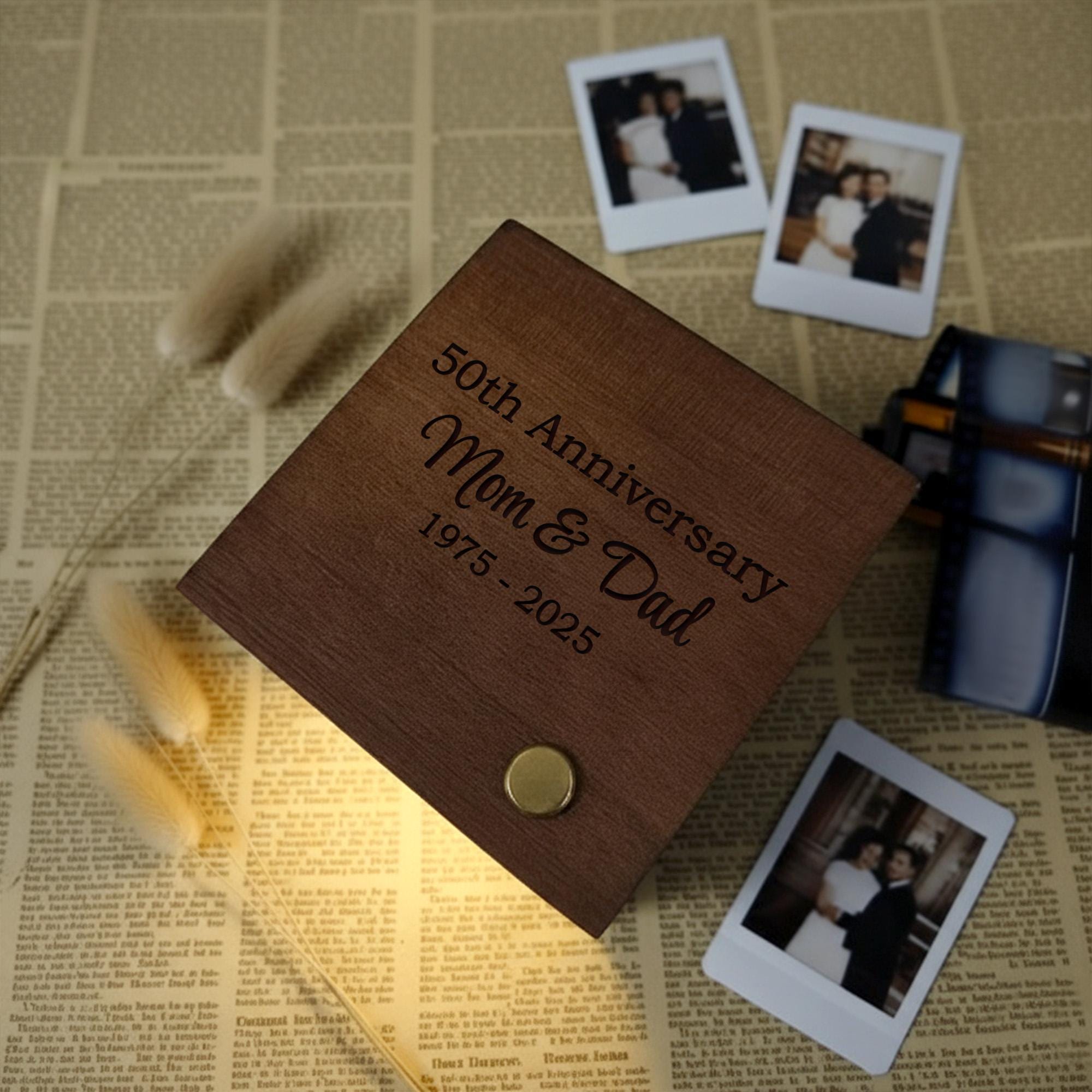 Custom Parents Photo Flipbook Box Gift, Personalized 50th Anniversary ...