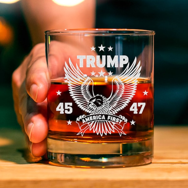 Trump 45 47 Whiskey Glass - Etsy
