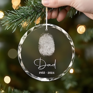 Custom Fingerprint Memorial Ornament, in Loving Memory Gift ...