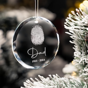 Custom Fingerprint Memorial Ornament, in Loving Memory Gift ...