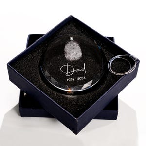 Custom Fingerprint Memorial Ornament, in Loving Memory Gift ...