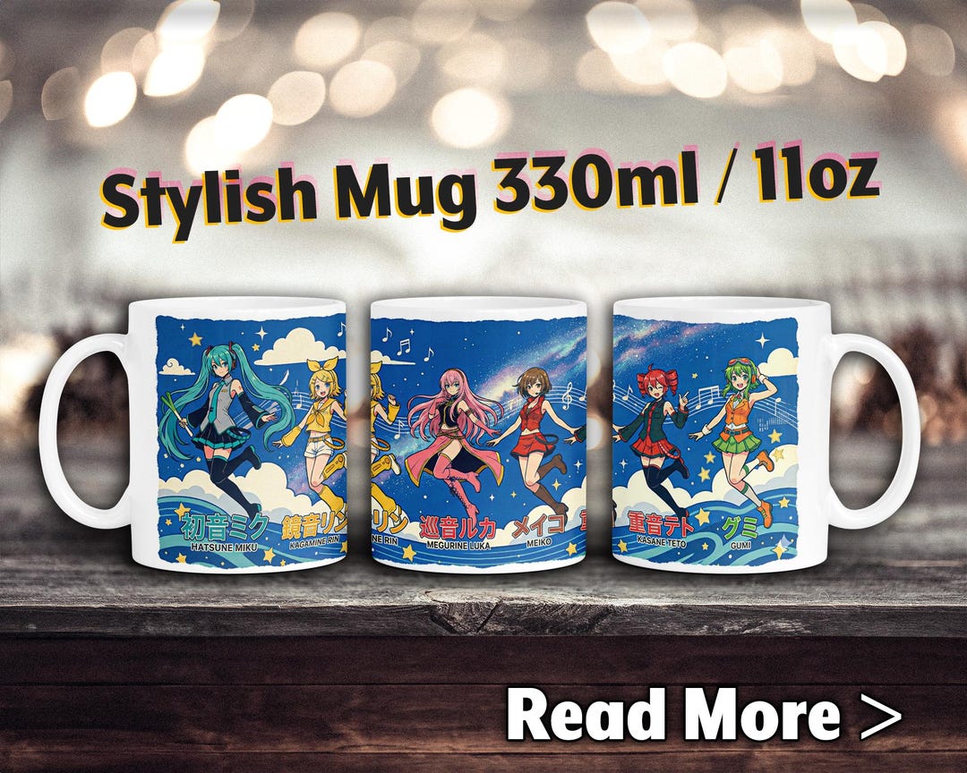 Popular Anime Virtual Singer Idol Mug, Glossy Coffee Cup, Anime Fan ...