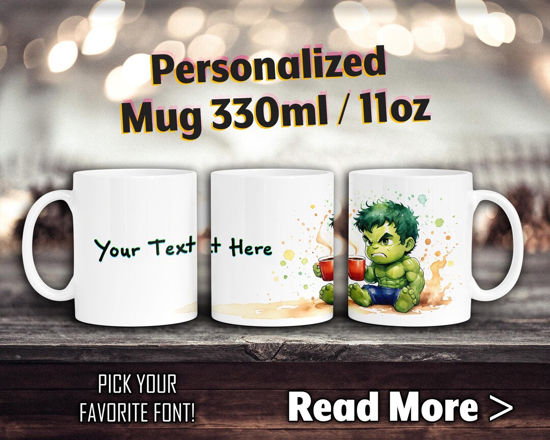 Personalized Cartoon Hero Mug: Custom Superhero Coffee Cup - Etsy