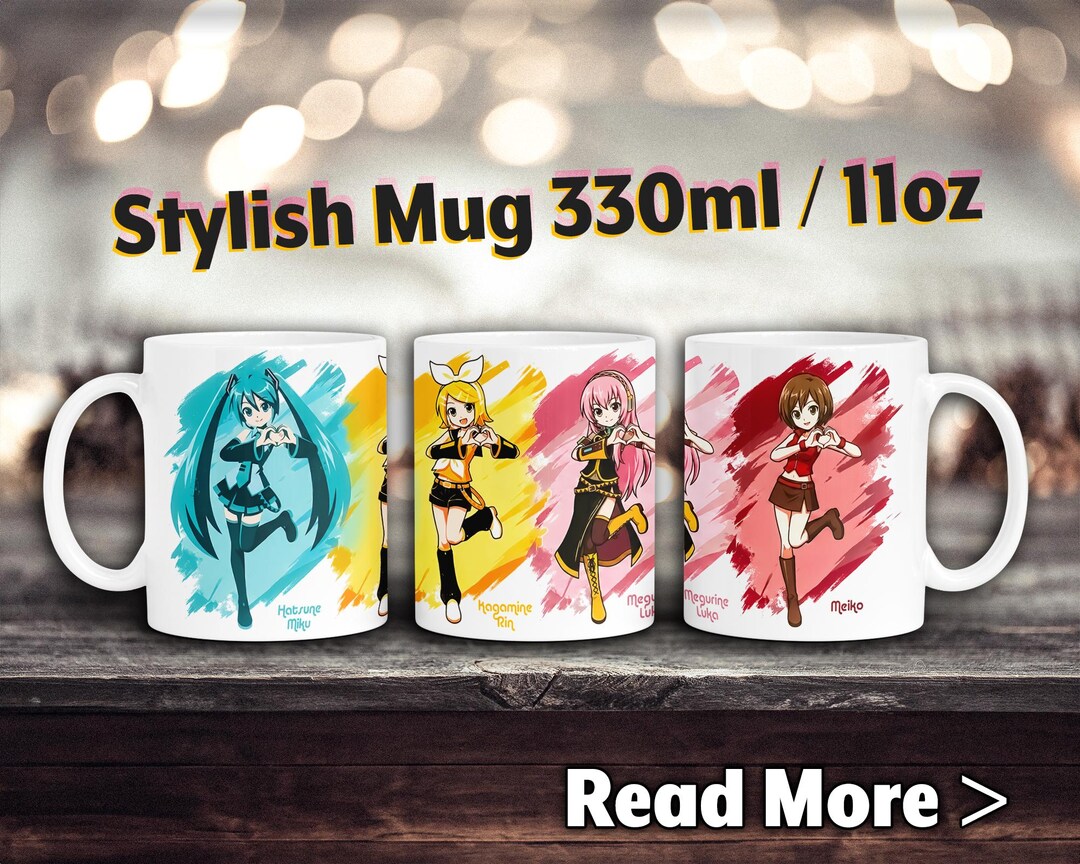 Popular Anime Virtual Singer Idol Mug, Glossy Coffee Cup, Anime Fan ...