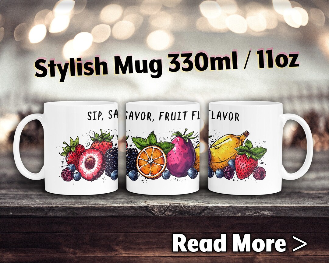 Personalized Mug - Sip, Savor, Fruit Flavor Mug – Juicy Summer Berries ...