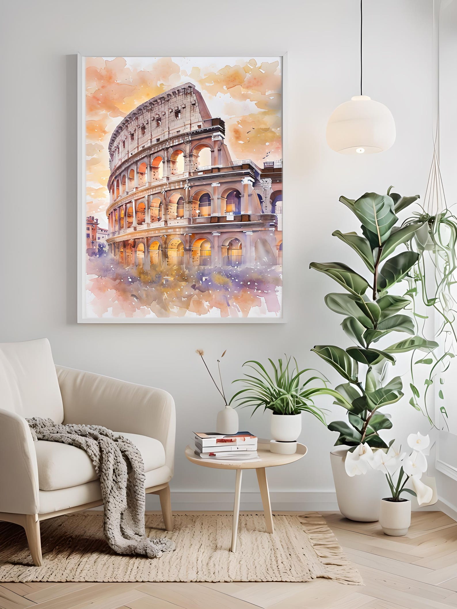 Rome Colosseum Digital Art, Ancient Rome Wall Decor, Colosseum Print ...