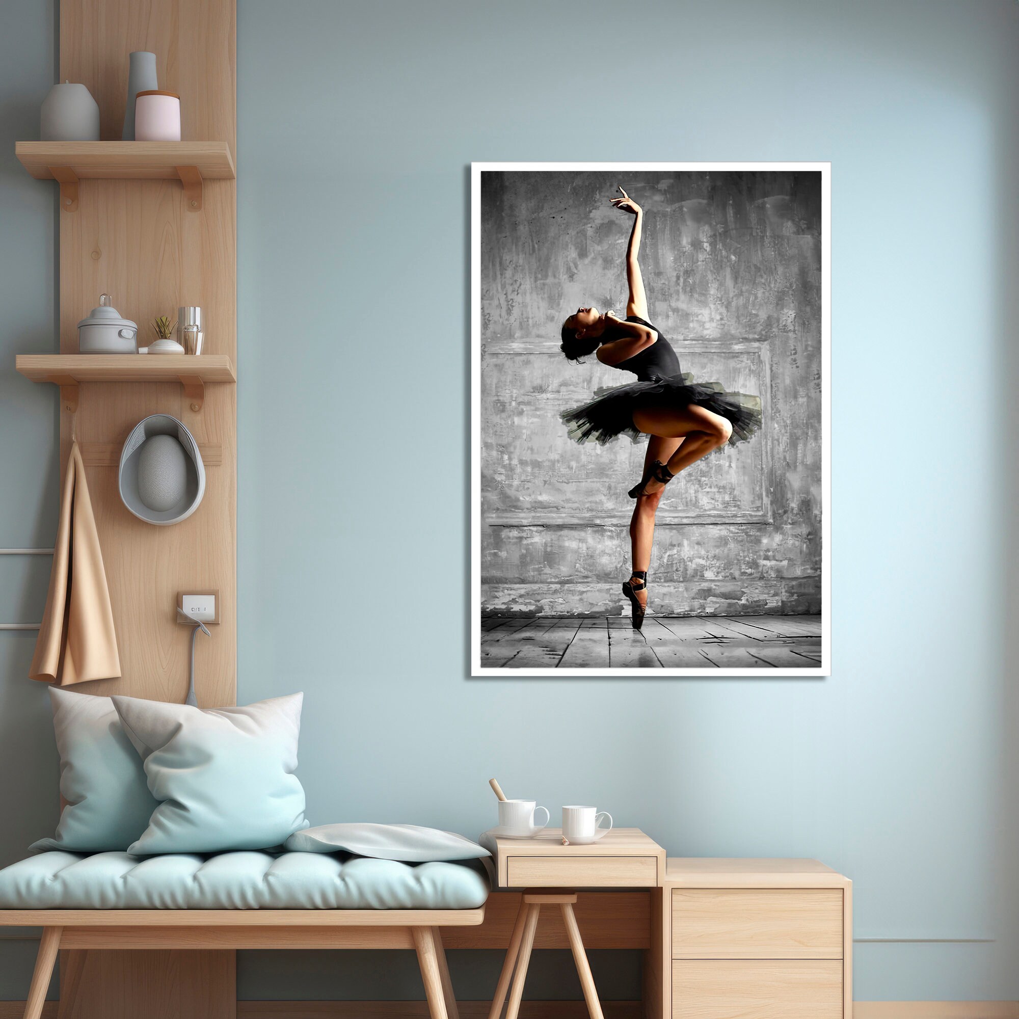 Elegant Ballet Dance Canvas Wall Art Graceful and Poised Ballerina ...
