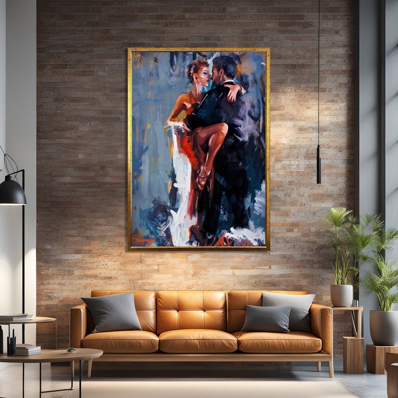 Elegant and Passionate Tango Dance Canvas Painting Art for Modern Home ...