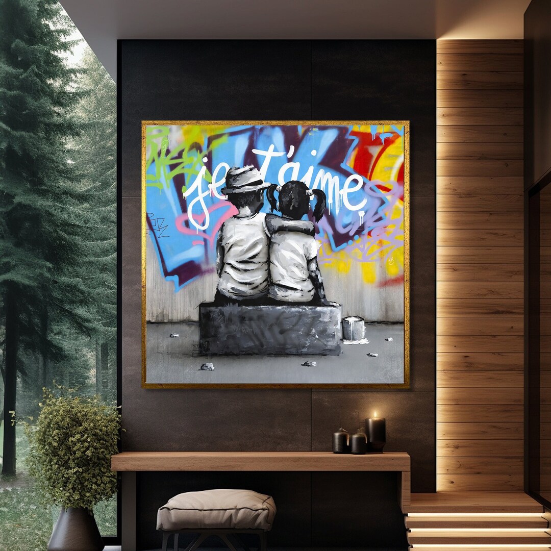 Je T'aime Urban Graffiti Art - Romantic Street Canvas Print, Modern ...