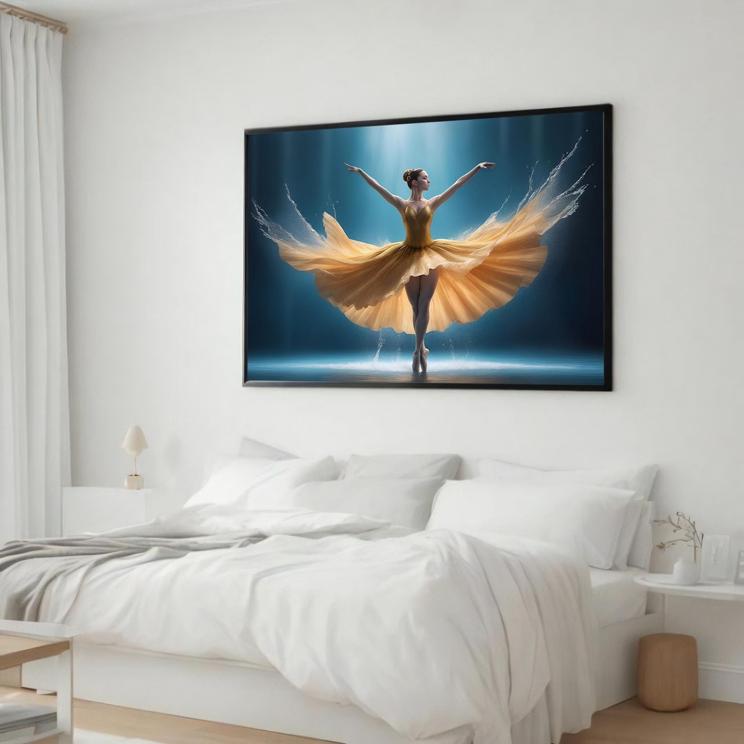 Graceful Ballet Dancer Canvas Art, Elegant Dance Painting for Living ...
