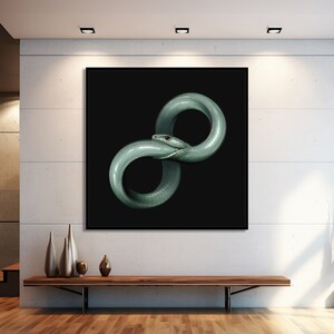 Ouroboros Snake Infinity Symbol Unique Canvas Wall Art, Mystical and ...