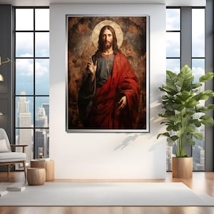 Jesus Christ Canvas Painting – Elegant Religious Wall Art for Home and ...
