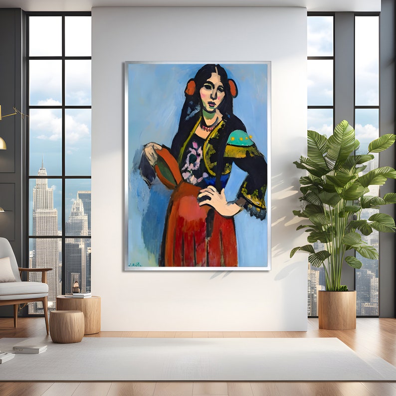 Colorful Henri Matisse Inspired Spanish Woman Canvas Painting Wall Art ...
