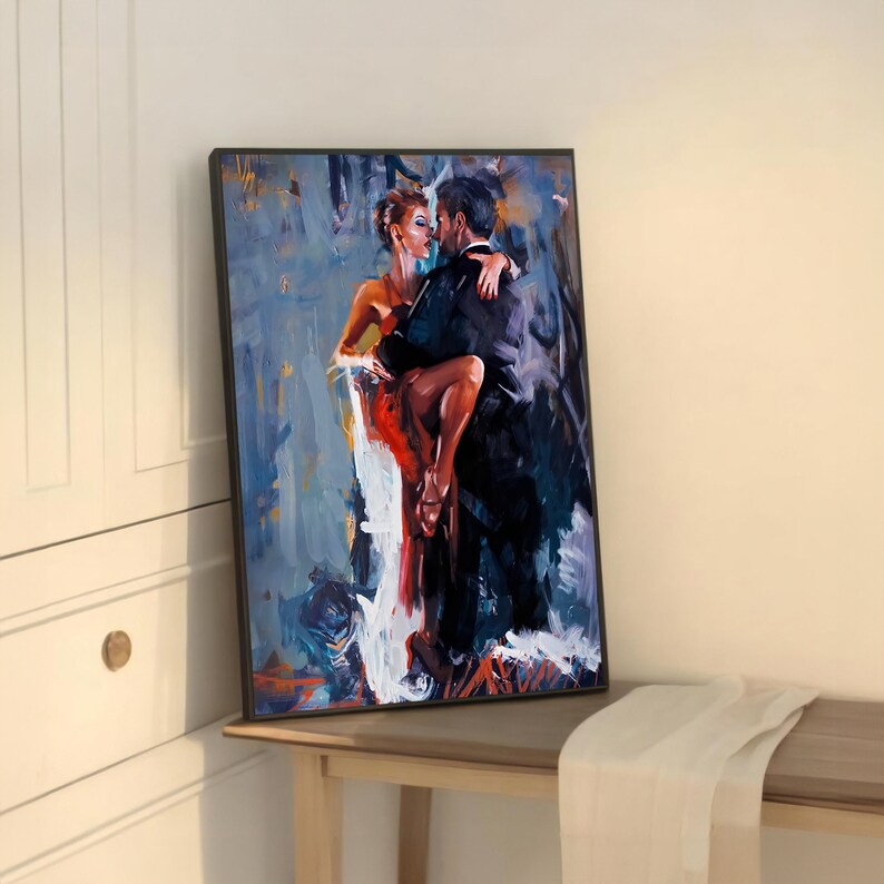 Elegant and Passionate Tango Dance Canvas Painting Art for Modern Home ...