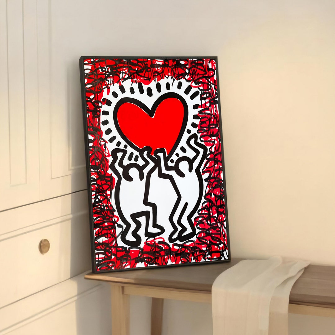 Keith Haring Inspired Pop Art Graffiti Canvas Bold Urban Street Art ...