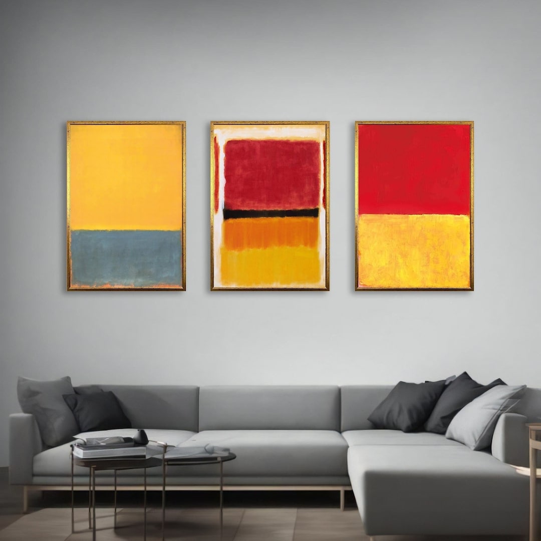 Mark Rothko Style Color Block Canvas Painting Art Set of Three - Bold ...