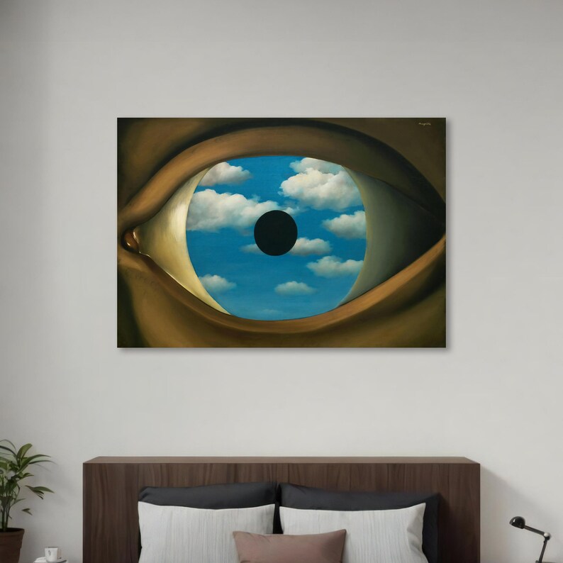 René Magritte's the False Mirror Canvas Print Surrealist Painting Art ...