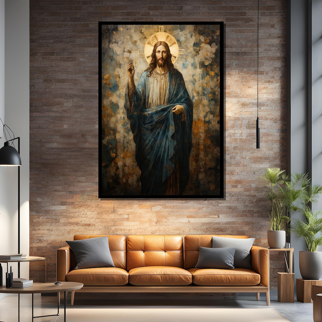 Jesus Christ Canvas Print Wall Art – Sacred Religious Painting for ...