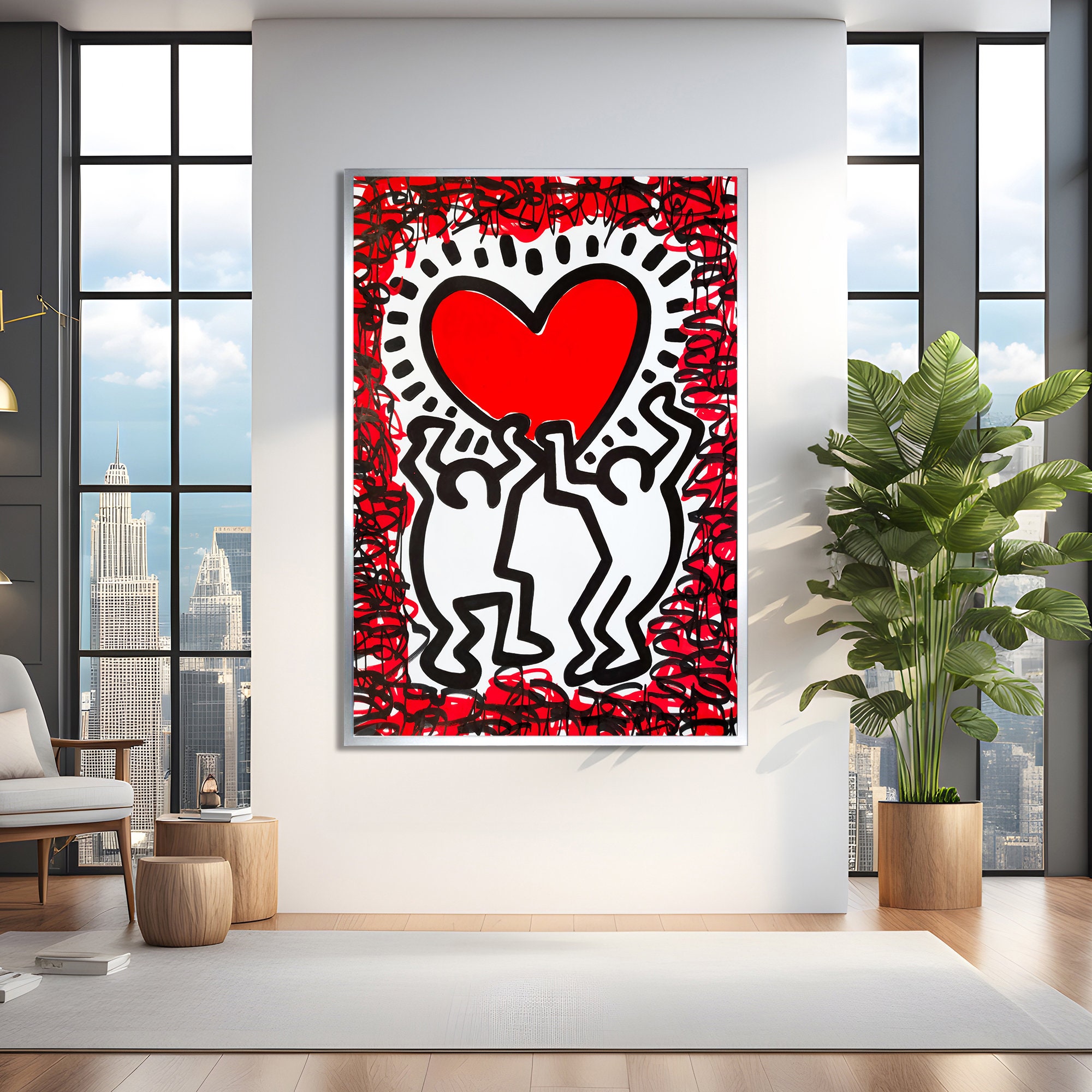 Keith Haring Inspired Pop Art Graffiti Canvas Bold Urban Street Art ...