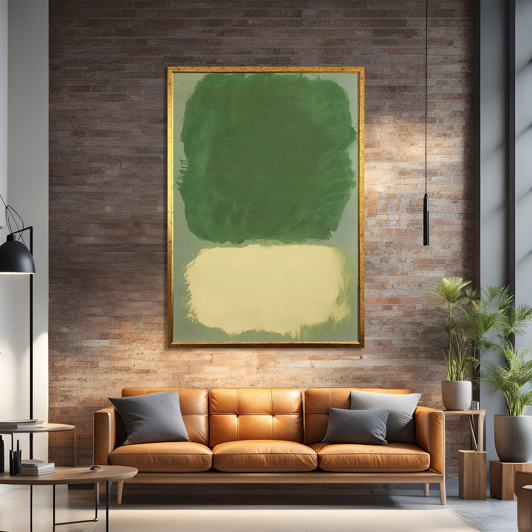 Calm Green and Beige Mark Rothko Style Abstract Canvas Wall Art for ...