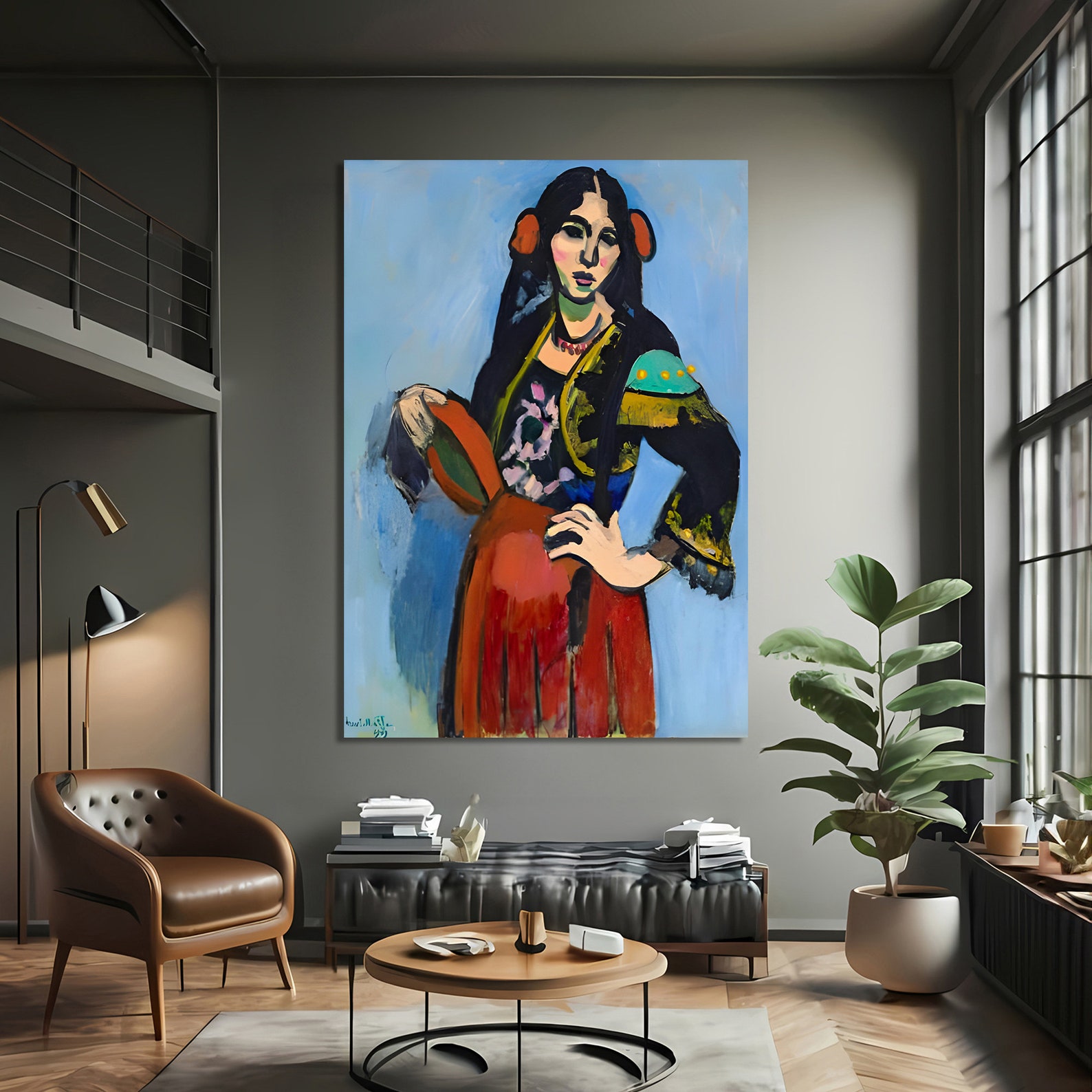 Colorful Henri Matisse Inspired Spanish Woman Canvas Painting Wall Art ...